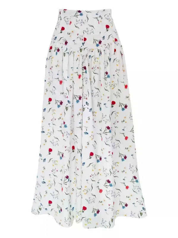 AZLEE Floral-pattern Midi Skirt