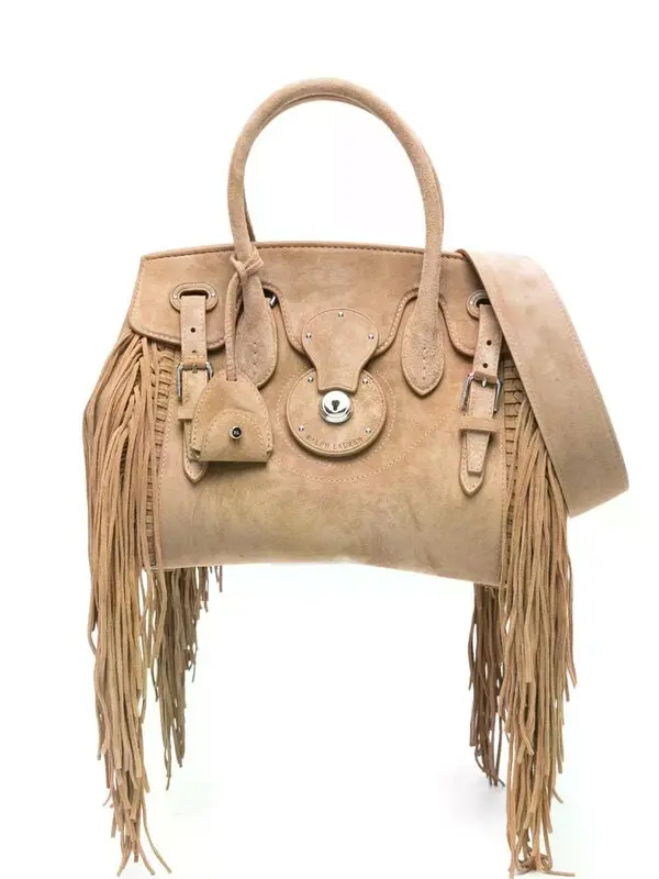 Ralph Lauren Ricky Fringe-suede Tote - Neutrals