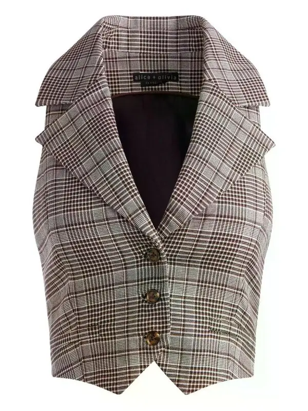 Alice + Olivia Donna Checked Waistcoat