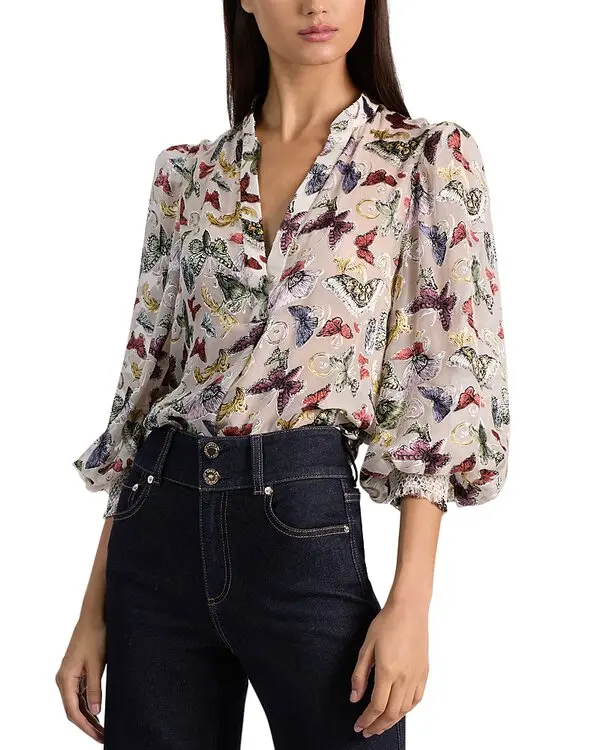 Alice + Olivia Sheila Blouson Sleeve Top - Spread Your Wings
