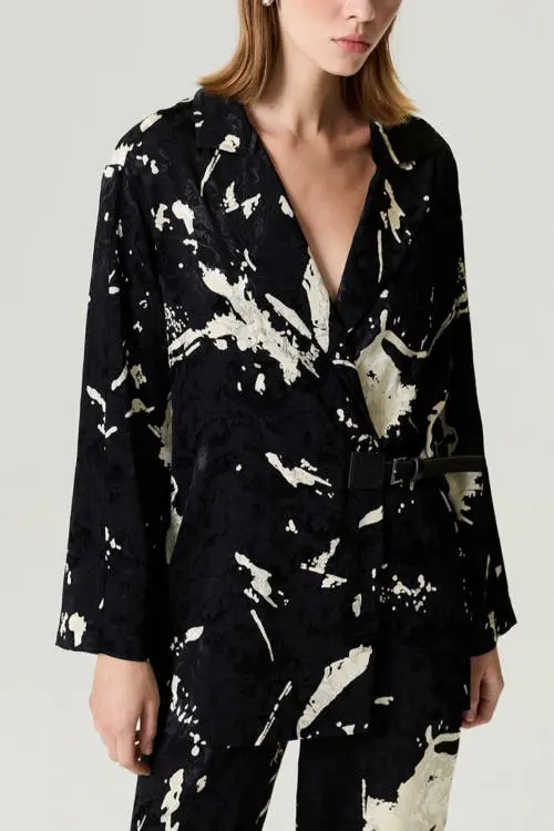 NOCTURNE Belted Woven Jacket
