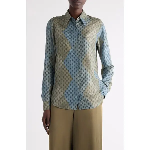 Dries Van Noten Printed Silk Button-up Shirt