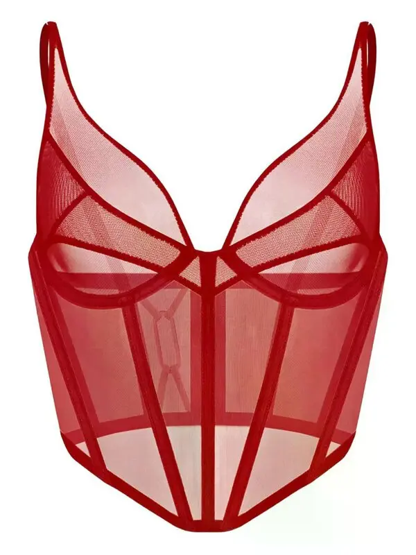 ZHILYOVA Asteria Mesh Corset - Red
