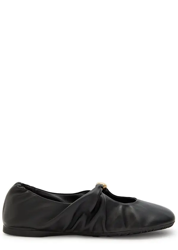 Loewe Pebble Leather Ballet Flats - Black