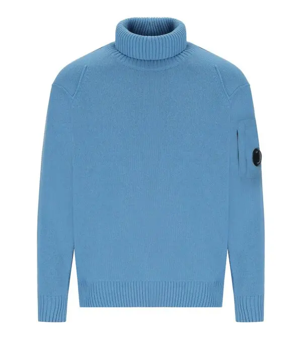 C.P. COMPANY Grs Aegean Blue Turtleneck Sweater - Light Blue