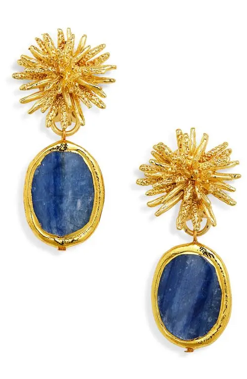 KARINE SULTAN Kyanite Starburst Clip-on Drop Earrings