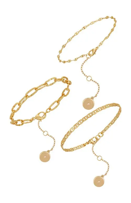 Vince Camuto Stackable Bracelet Set - 14k Gold Plated