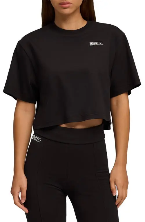 PUMA X Rosé Relaxed Fit Crop T-shirt - Puma Black