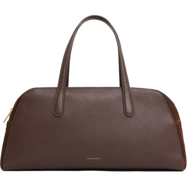 MANSUR GAVRIEL Large Helios Leather Shoulder Bag - Chocolate