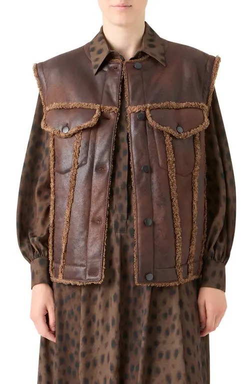 Akris Faux Shearling Vest