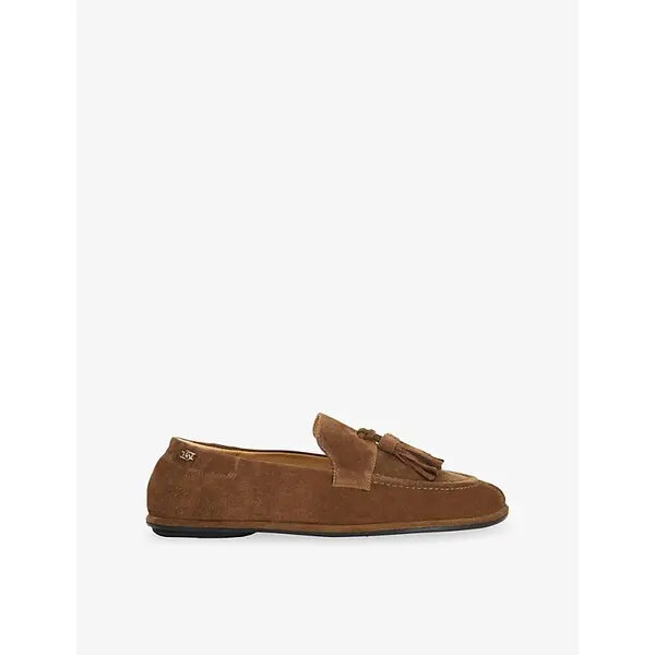 DUNE Grounding Suede Loafers - Brown Suede