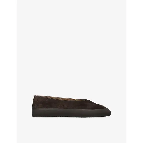 Le Monde Beryl Apres Ski Suede Ballet Flats - Dark Brown