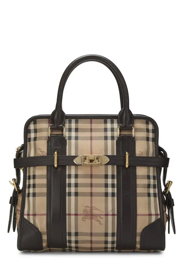 Burberry Haymarket Check Coated Canvas Minford Portrait Tote Medium