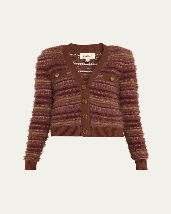 L'Agence Ariadne Mixed Stripe Cardigan