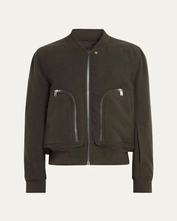 Rick Owens Wool Knit Full-zip Bomber Jacket