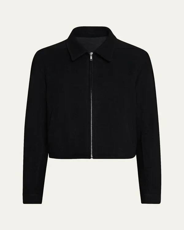Rick Owens Wool Cropped Full-zip Blouson