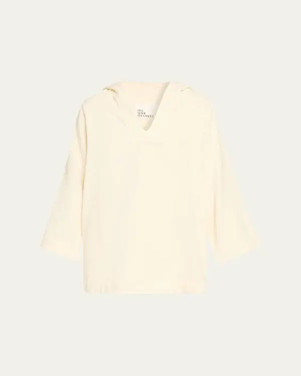 Lisa Marie Fernandez Terry Cloth Hooded Tunic Coverup - Ctt Cream Terry