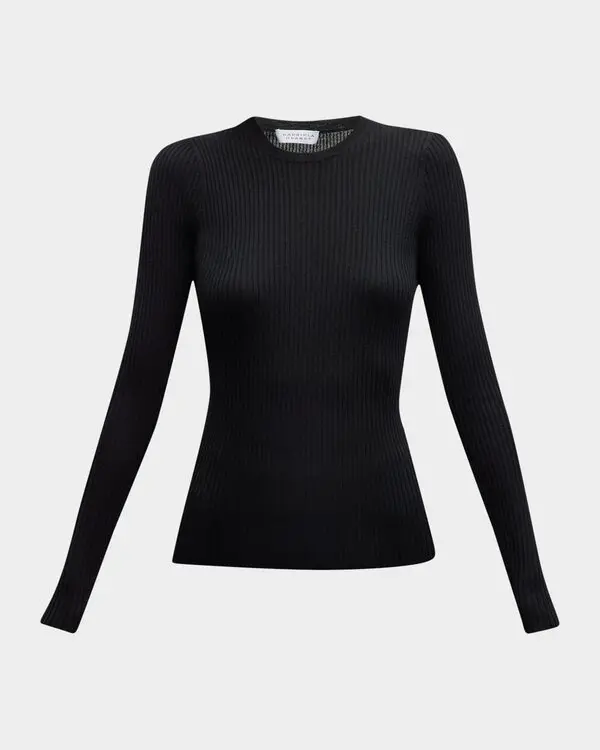 Gabriela Hearst Browning Cashmere Ribbed Top - Black