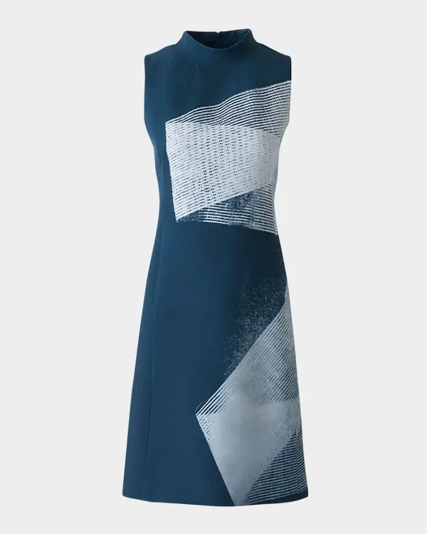 Akris Zig Zag Print Skimmer Dress