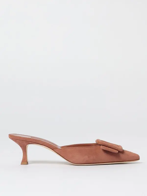 Manolo Blahnik High Heel Mules - Camel