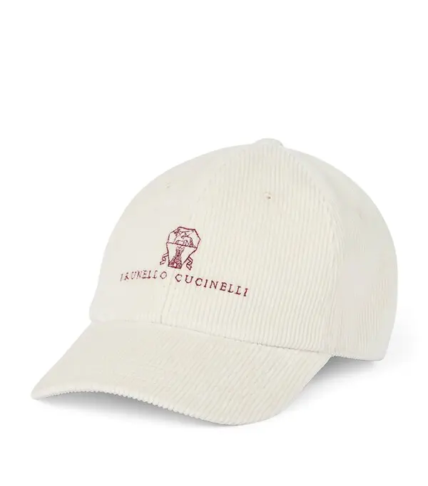 Brunello Cucinelli Cotton-blend Corduroy Cap - White