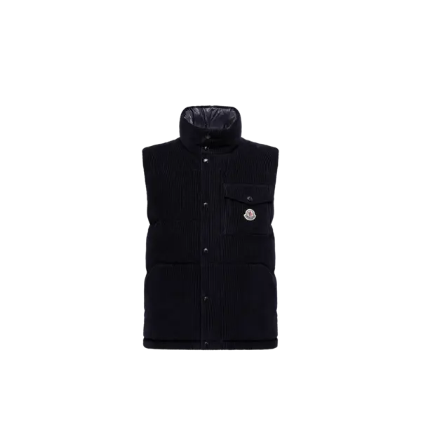 Moncler Agen Corduroy Down Vest - Blue