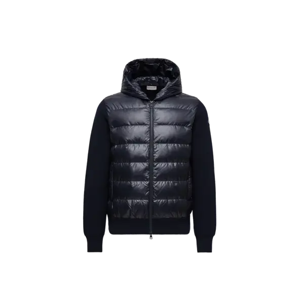 Moncler Padded Wool Zip-up Hoodie - Blue