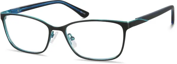 Zenni Rectangle Full Rim Stainless Steel Eyeglasses Frame - Black