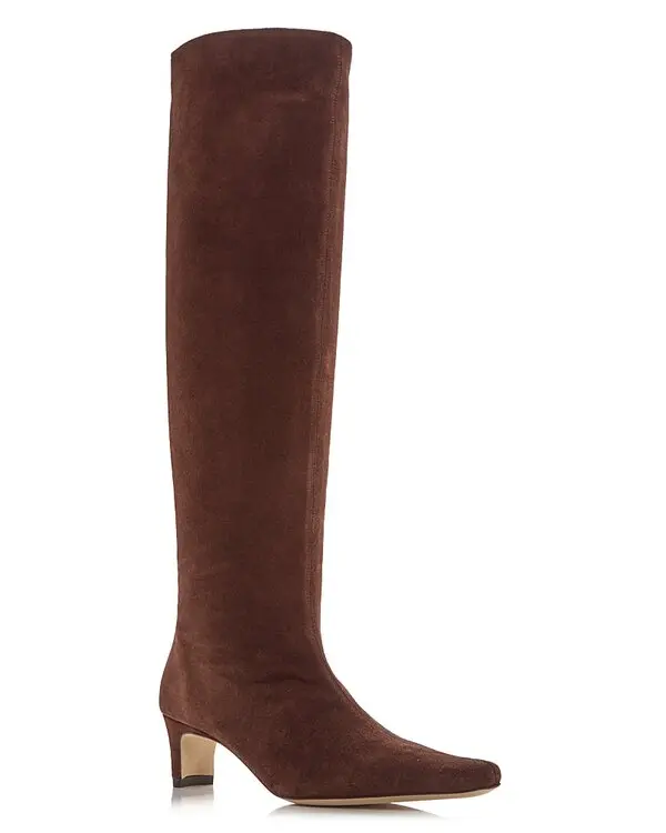 Staud Suede Ankle Booties - Mahogany Suede