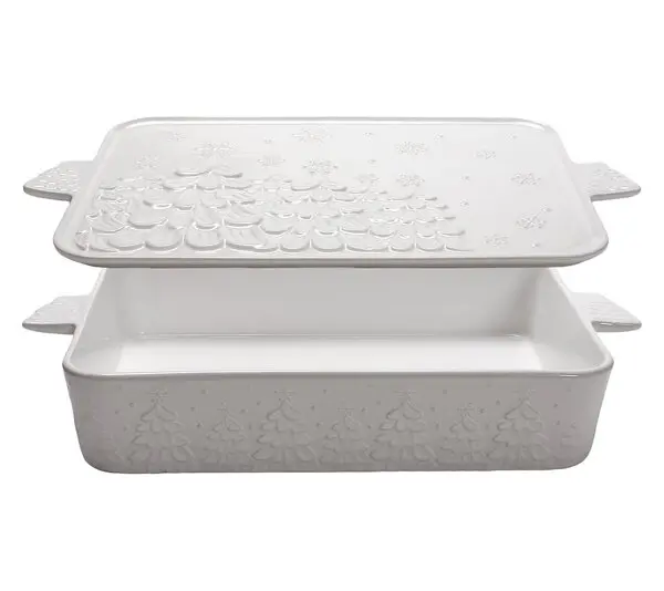 TEMP-TATIONS As Is Seasonal 13x9 Baker W/lid Figural Handles