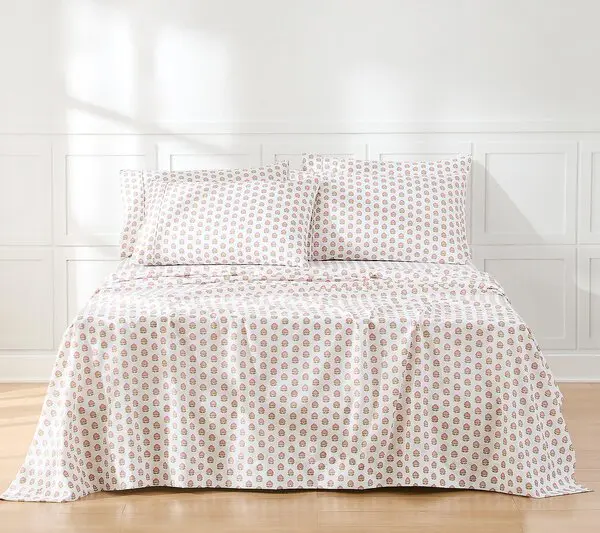 LUSH DECOR Prisha Floral Sheet Set Peach 6pc Se T Full