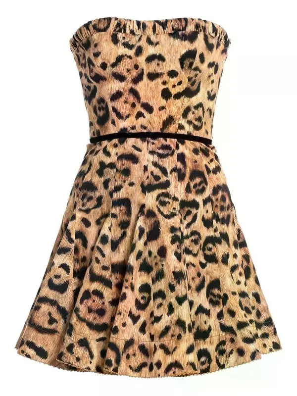 Agua Bendita Caudal Jaguar Mini Dress - Neutrals