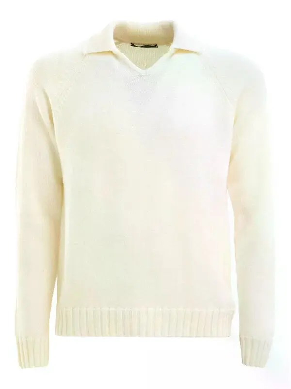 ZANONE V-neck Long Sleeve Sweater - Neutrals