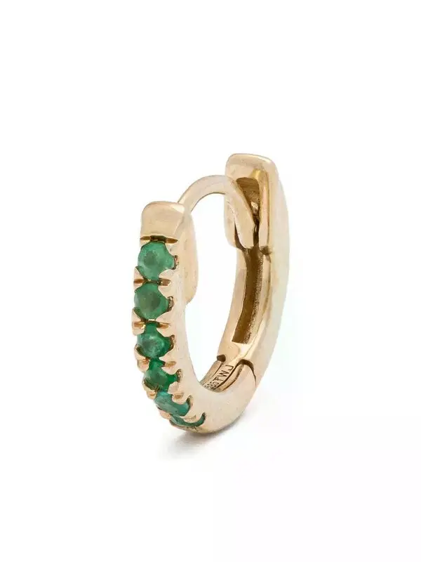 THE WILD JWLS 14k Emerald Daylight Hoop Earring