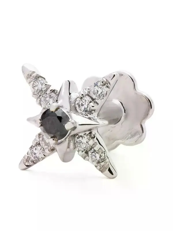 THE WILD JWLS 14k White Gold Star Diamond Earring
