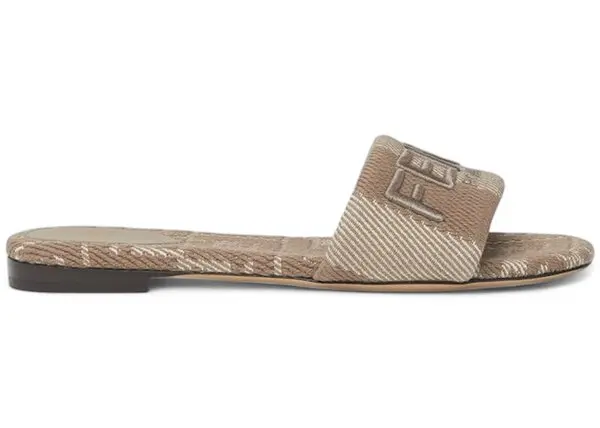 Fendi Sunshine Denim-effect Jacquard Slides