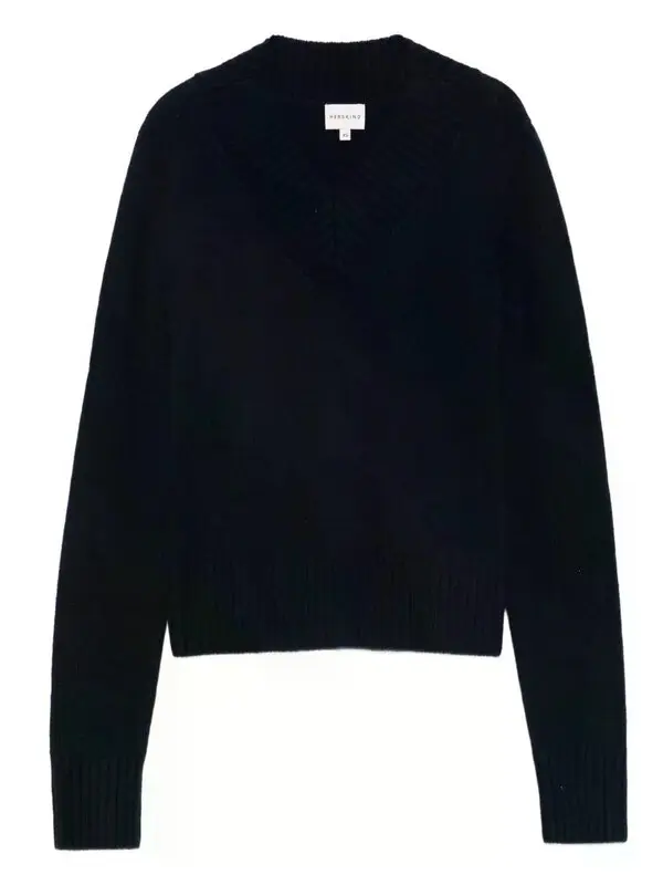 HERSKIND V-neck Ribbed Sweater