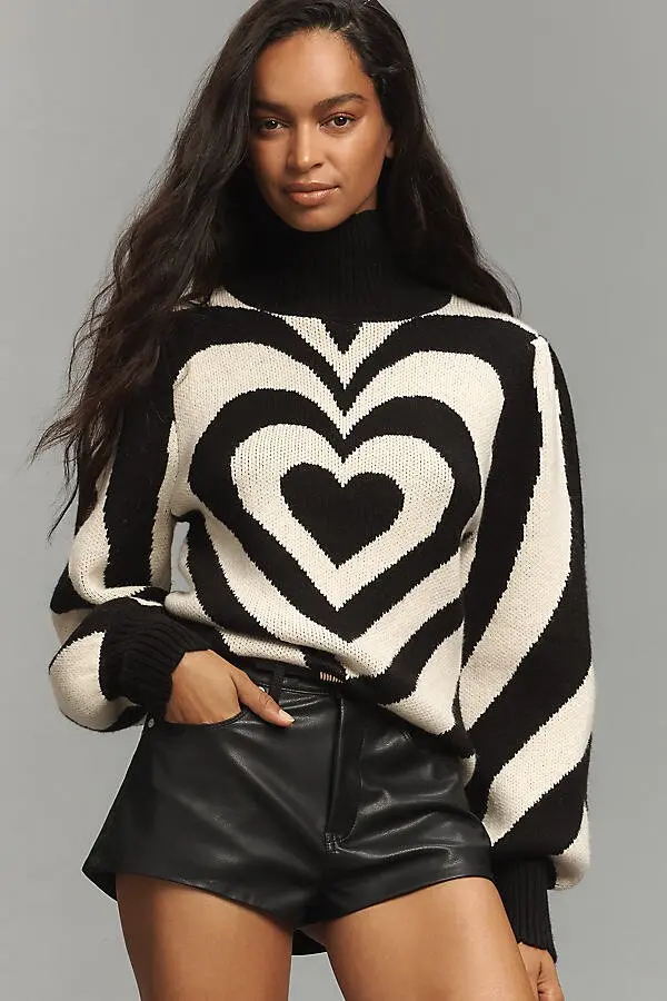 Farm Rio Heart Gradient Pullover Sweater