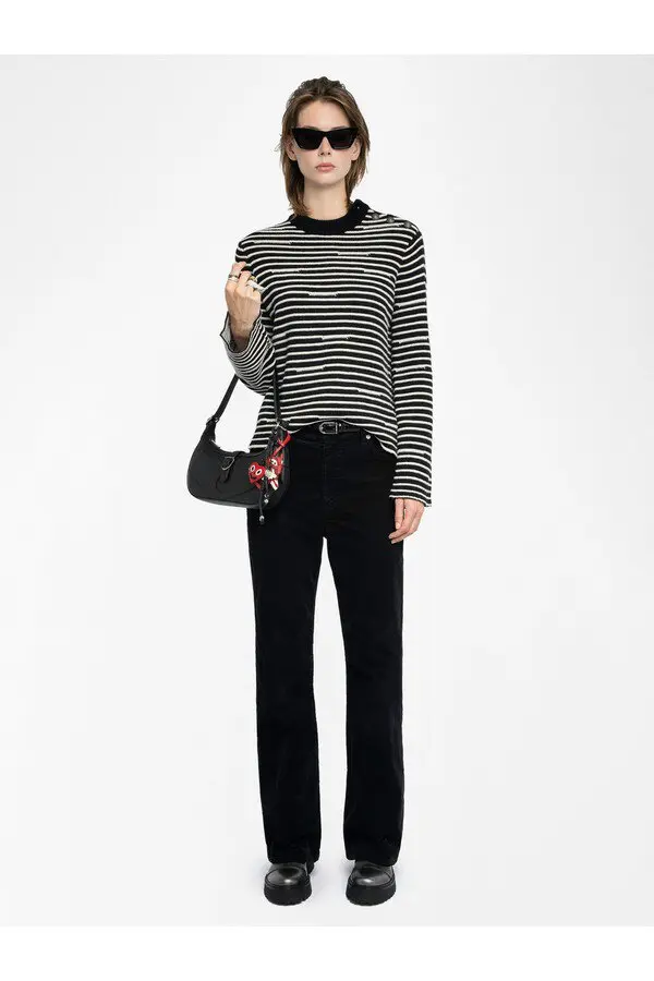 Zadig&Voltaire Striped Wool-cashmere Sweater - Black