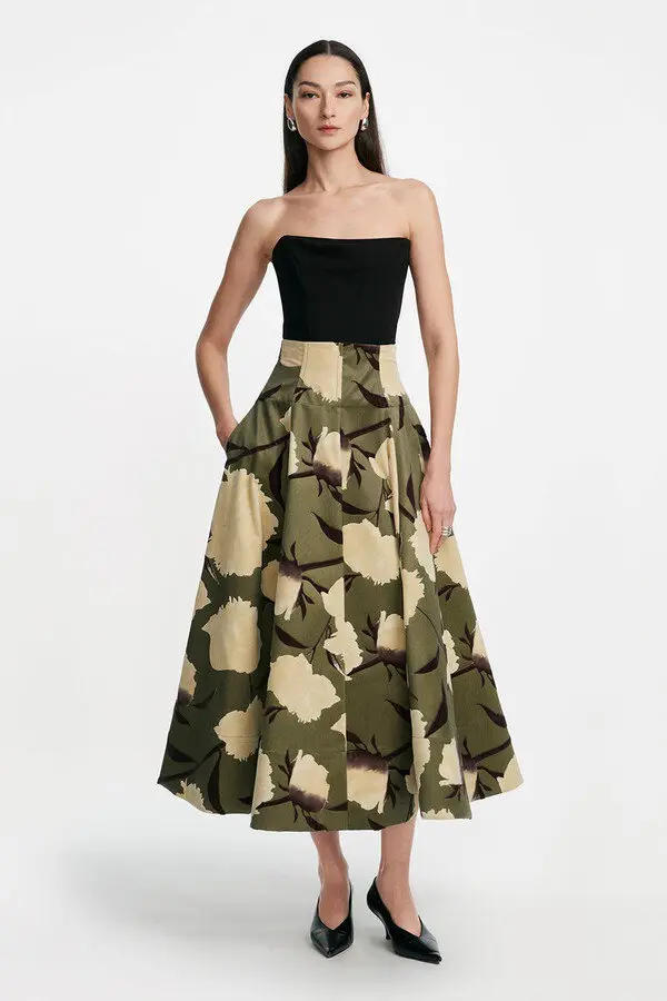Lela Rose Fluid Crepe Bustier