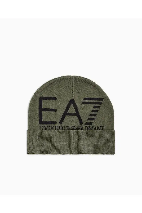 Emporio Armani Oversized Logo Beanie - Green