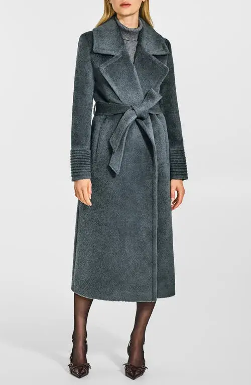 Sentaler Bouclé Wool And Alpaca Blend Wrap Coat - Graphite