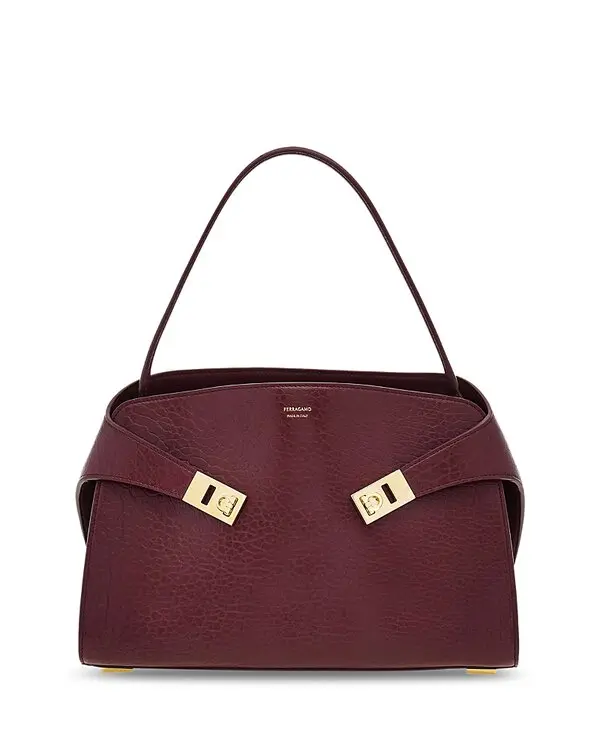 FERRAGAMO Hug Shoulder Bag - Plum