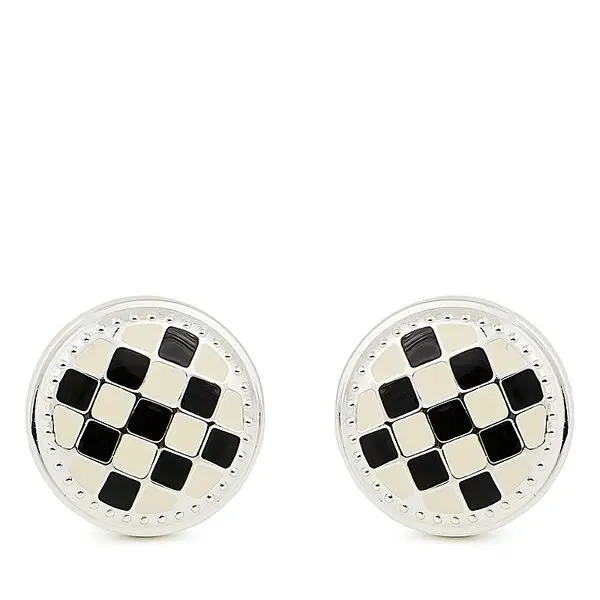 MACKENZIE-CHILDS Check Silver Plated Knobs, Set Of 2
