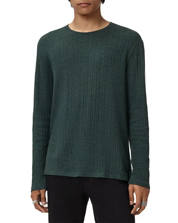 John Varvatos Fern Feeder Rib Long Sleeve Tee - Seaweed