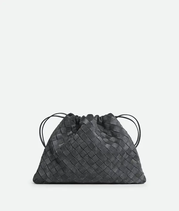 Bottega Veneta Intrecciato Suede Pouch - Graphite