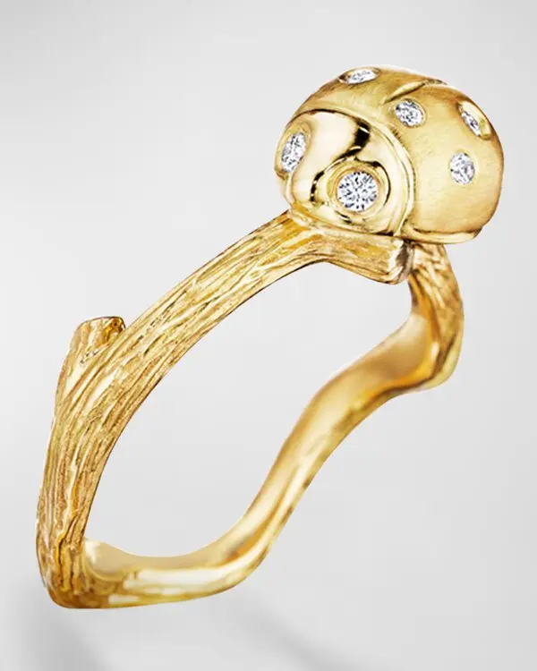 Mimi So 18k Diamond Ladybug Wonderland Ring