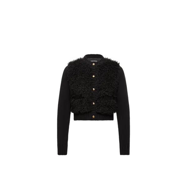 Moncler Padded Wool And Teddy Cardigan