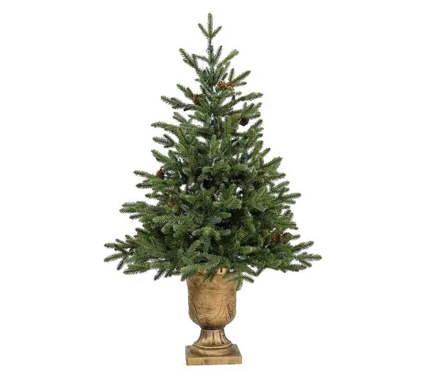FRASER HILL FARM 3-ft. Noble Fir Artificial Tre E With Metallic