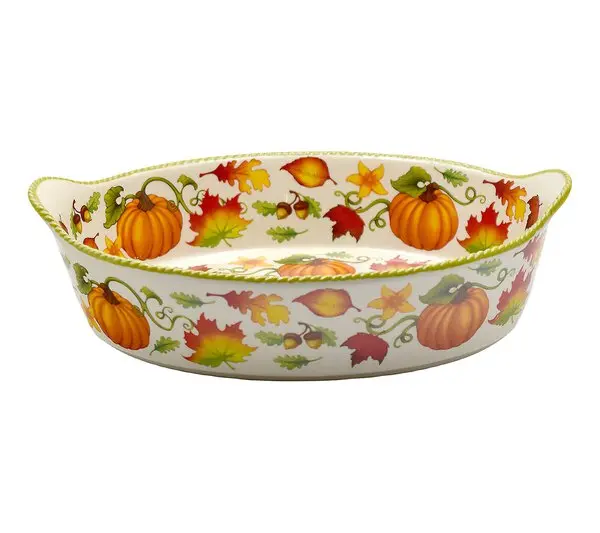TEMP-TATIONS Seasonal 3-qt Deep Wall Casserole Dish